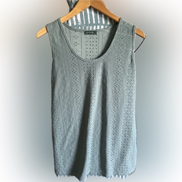 Tops | Embroidered Eyelet Tank Top Loose Fit Scoop Neck | Poshmark